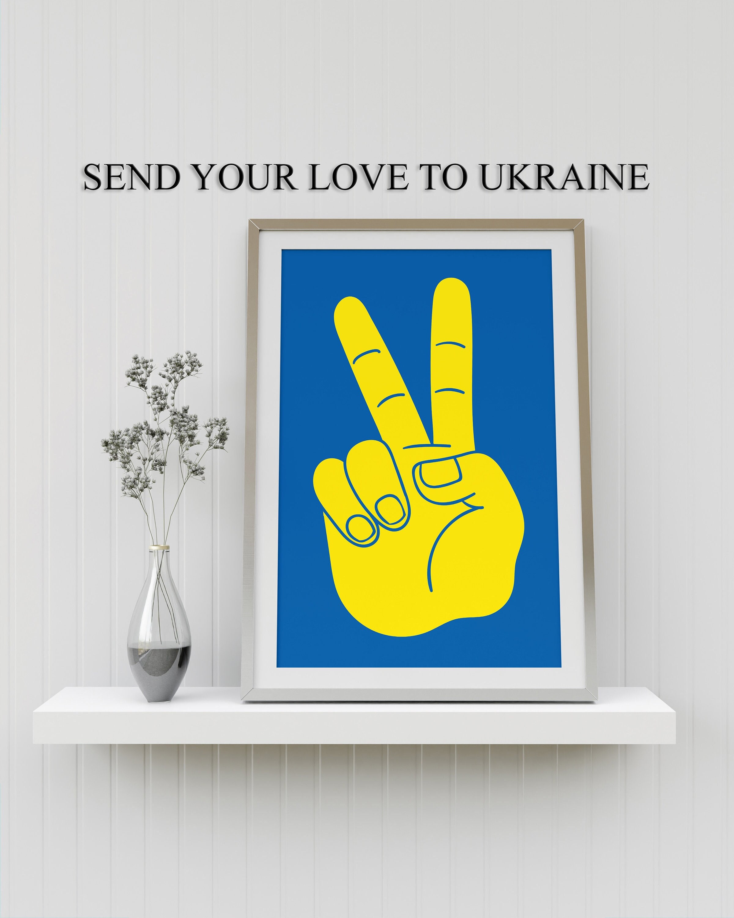 Hand Doing the Peace Sign With Hand Drawn Peace for Ukraine - Etsy