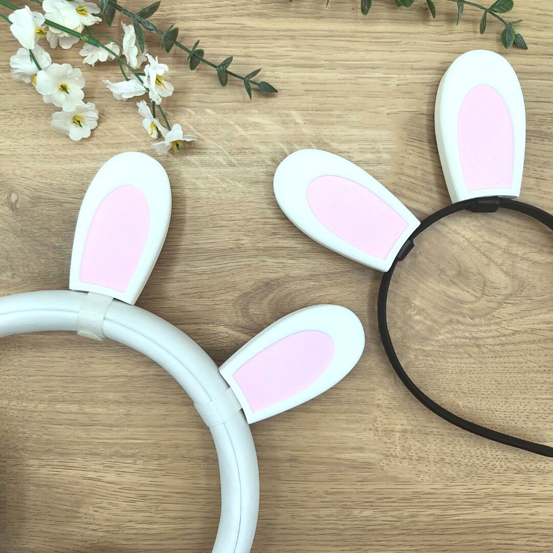 3D Printed Rabbit Ear Headphone Attachment: Cosplay Headset Accessory ...