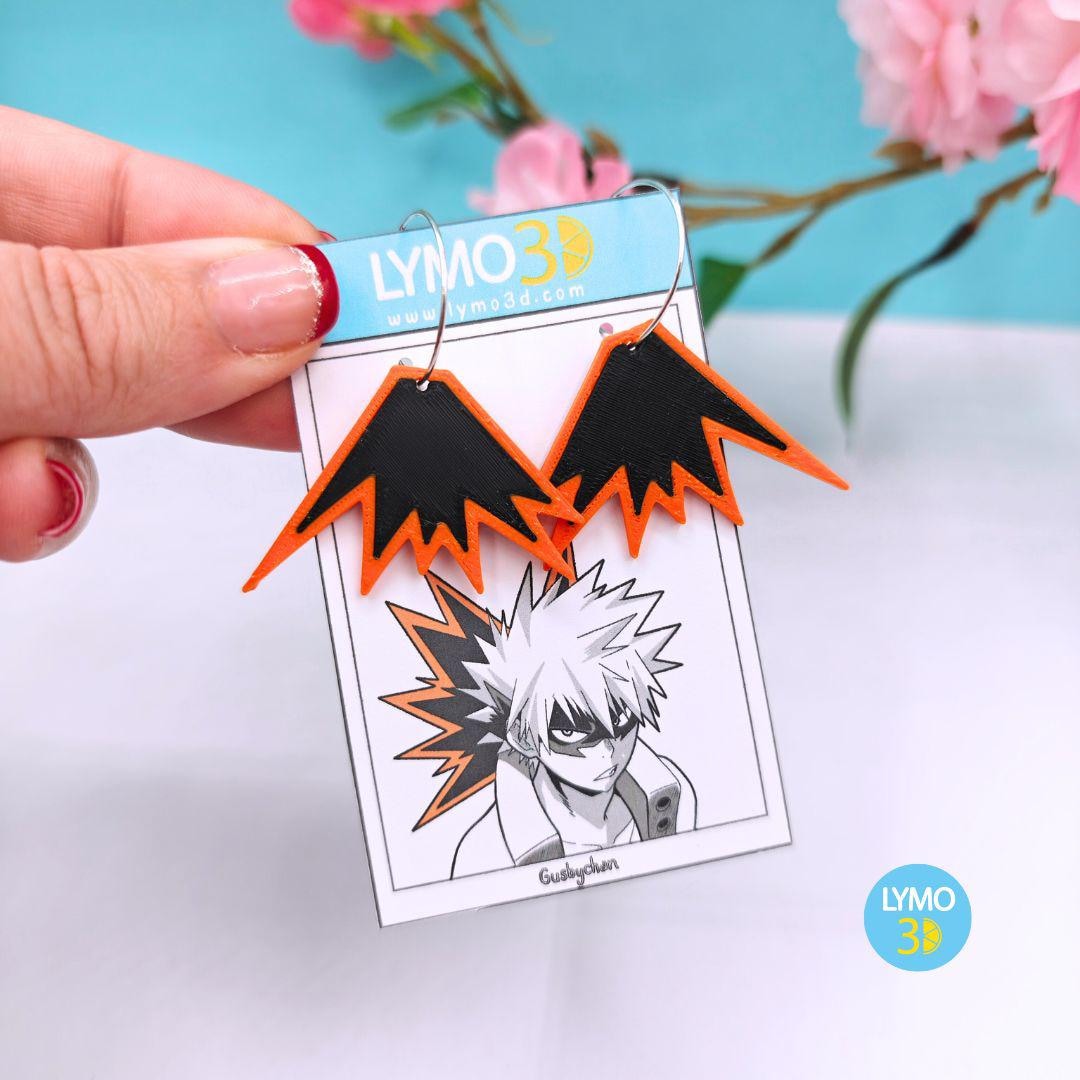 3D Printed Manga Hero Character Earrings - Artisan Anime Jewelry - MHA ...