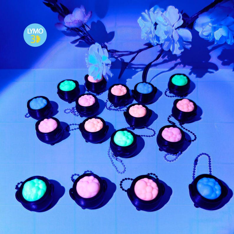 Glow Magic Cauldron Clicker Keychain | 3D Printed Anti-stress Fidget ...