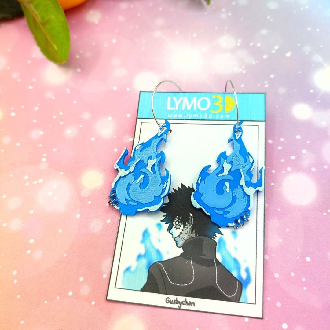 Blue Fire Aesthetic Earrings, Handmade Earrings, Gift for Her, Handmade ...