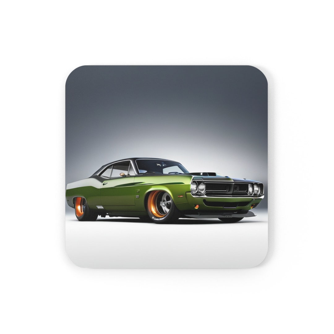 Mopar Cuda Baracuda Plymouth Square Cork Back Coaster - Etsy
