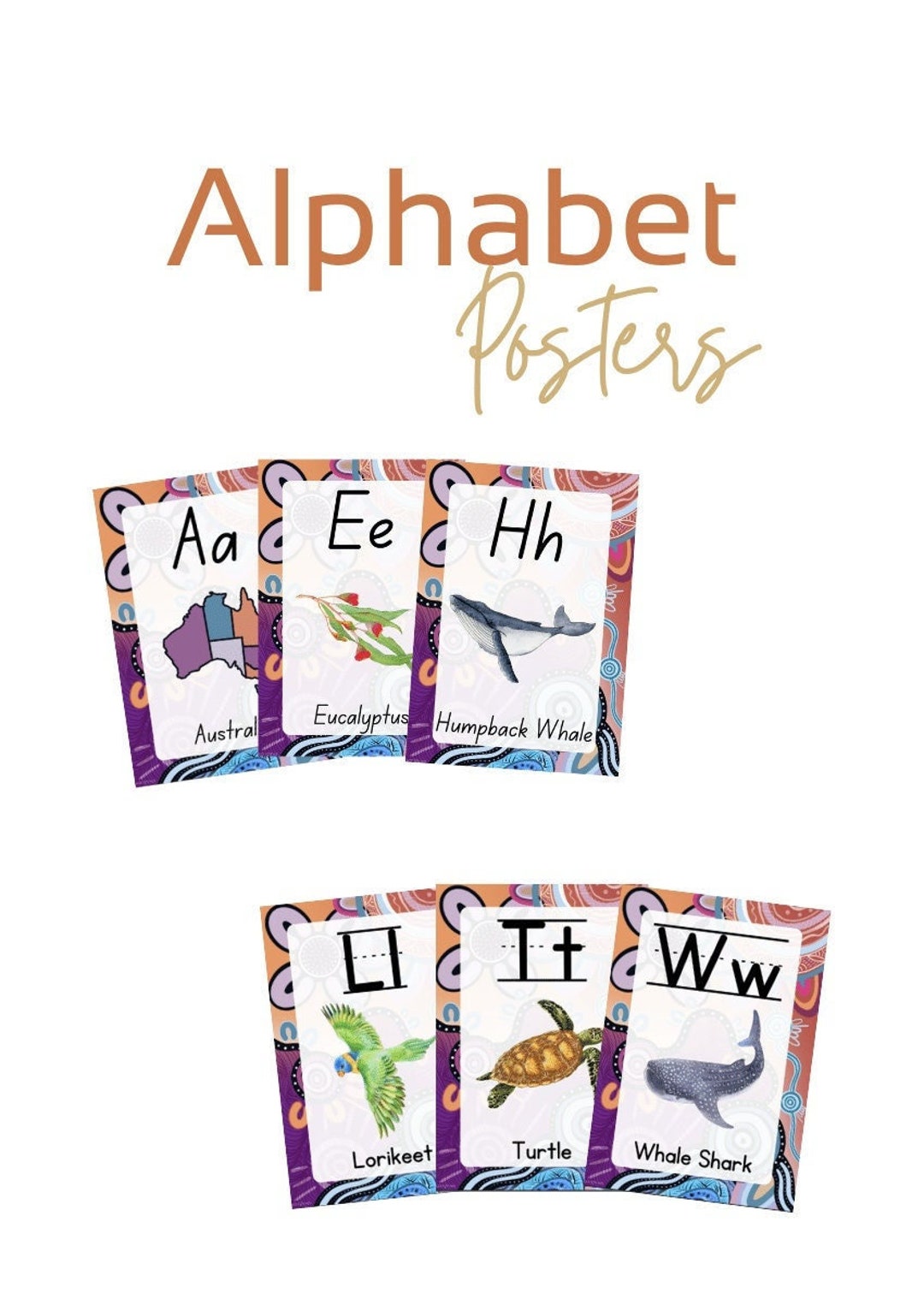 Alphabet Poster - School Font | Native Australian Flora and Fauna ...