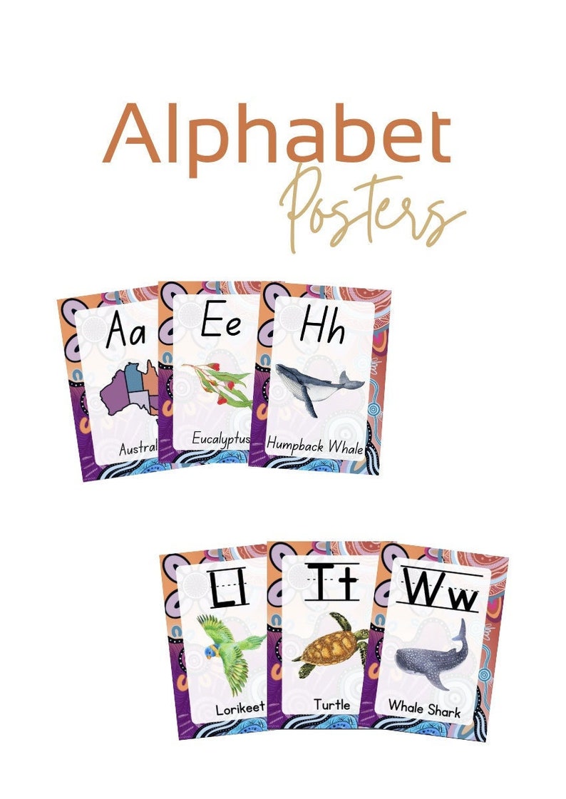Alphabet Poster - School Font | Native Australian Flora and Fauna ...