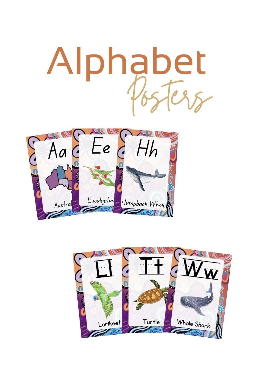 Alphabet Poster - Phonetic Handwriting | Australian Flora and Fauna ...