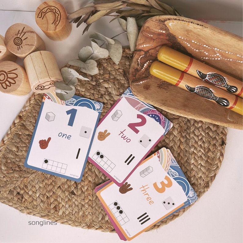 Indigenous Aboriginal Number Flash Cards 1-20 Illustrative Aboriginal ...