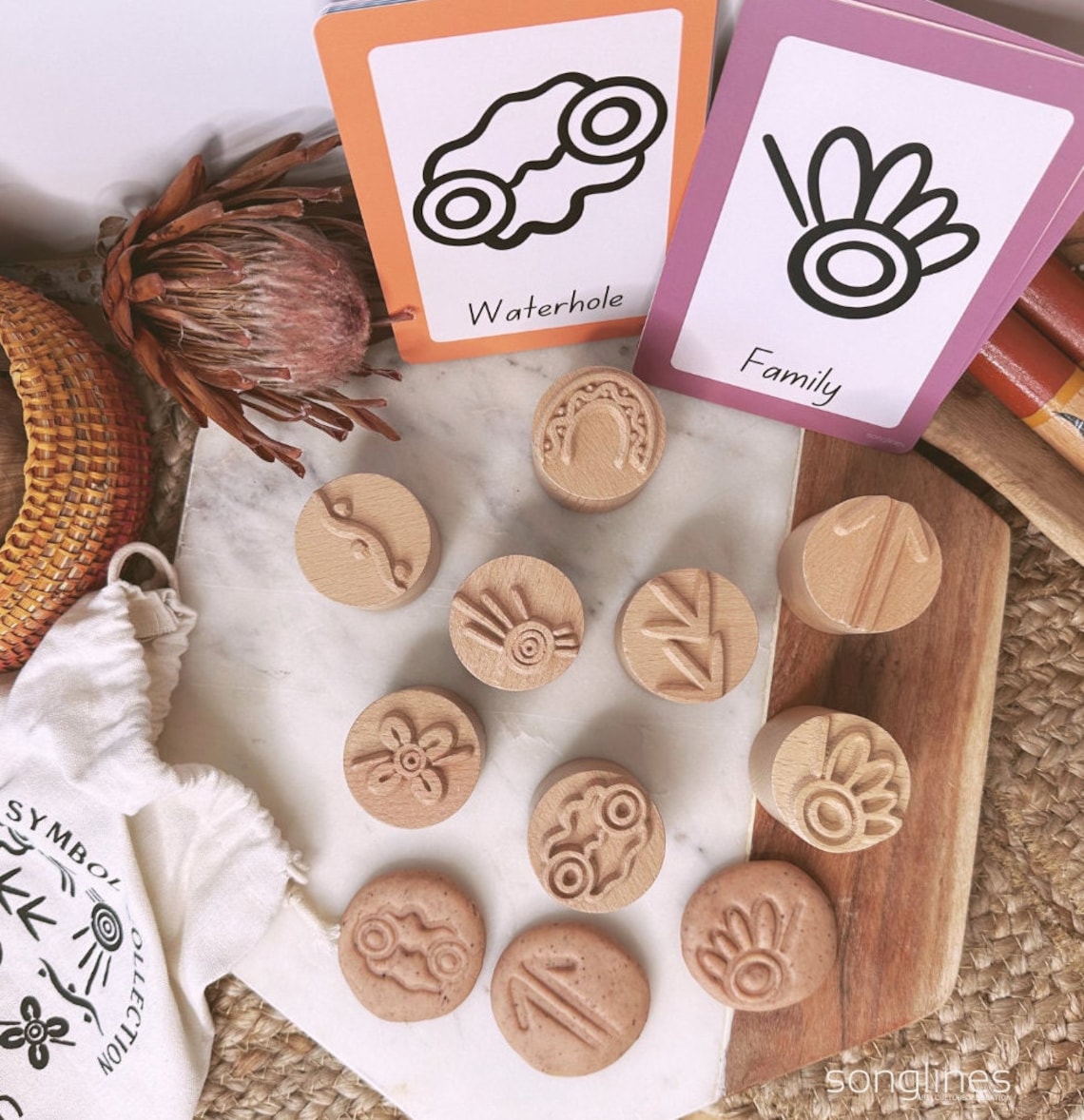 Aboriginal Symbol Playdough Stamps and Flashcard Collection | Early ...