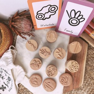 Aboriginal Symbol Playdough Stamps and Flashcard Collection | Early ...