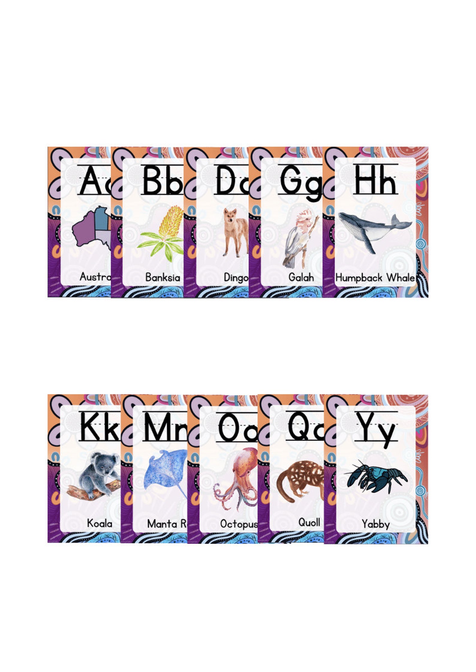 Alphabet Poster Phonetic Handwriting Australian Flora and - Etsy Australia