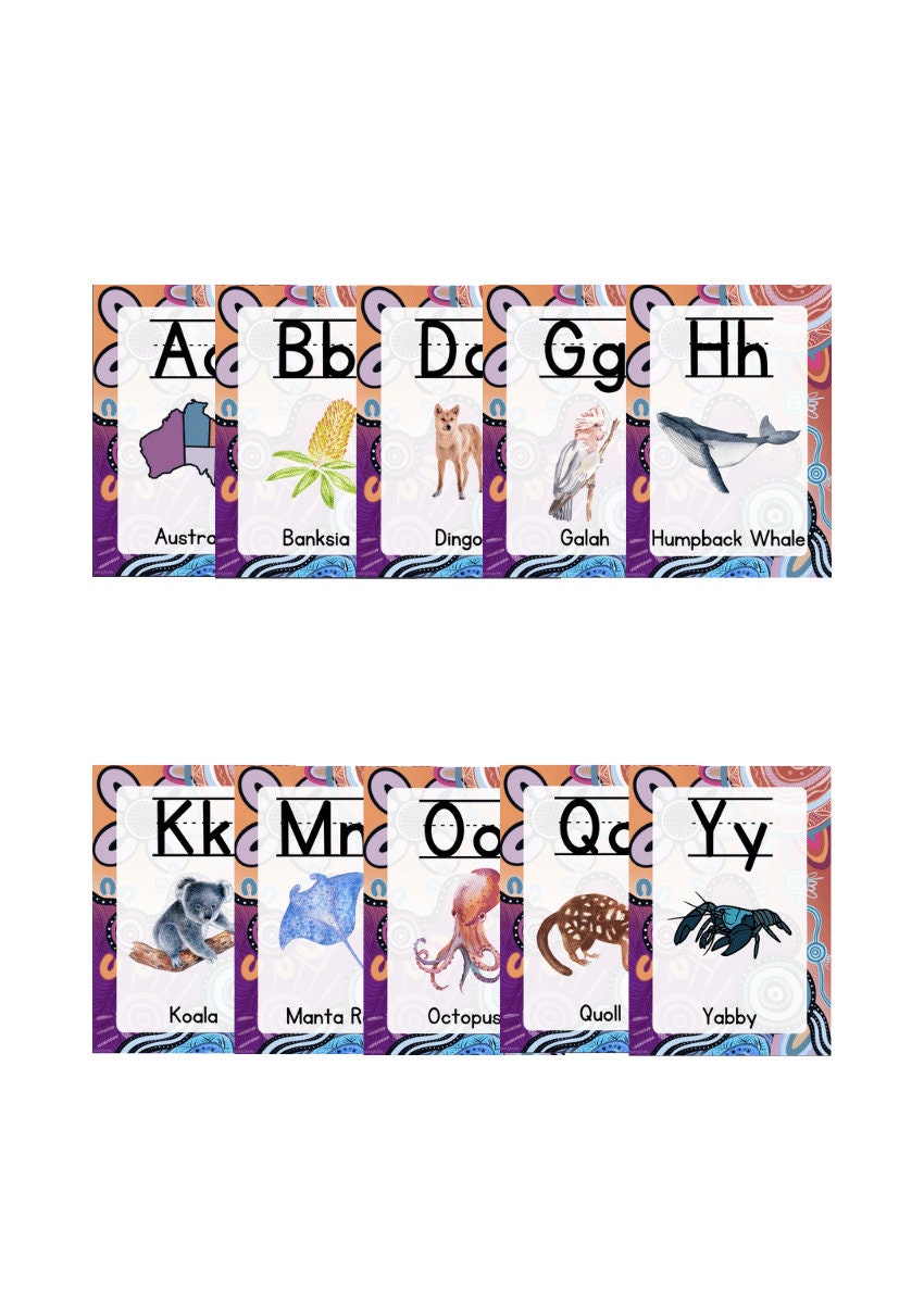 Alphabet Poster - Phonetic Handwriting | Australian Flora and Fauna ...