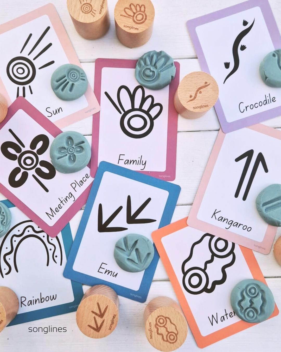 Aboriginal Symbol Playdough Stamps and Flashcard Collection | Early ...