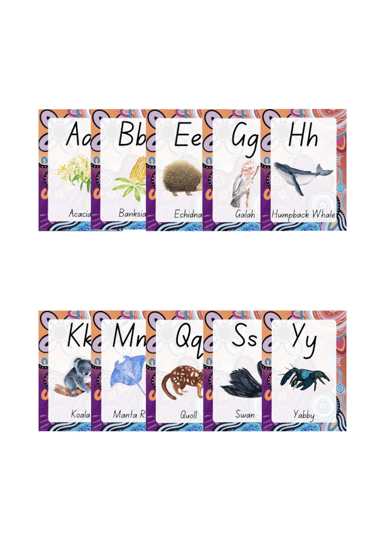 Alphabet Poster School Font Native Australian Flora and - Etsy