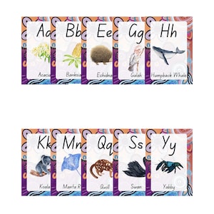 Alphabet Poster - School Font | Native Australian Flora and Fauna ...