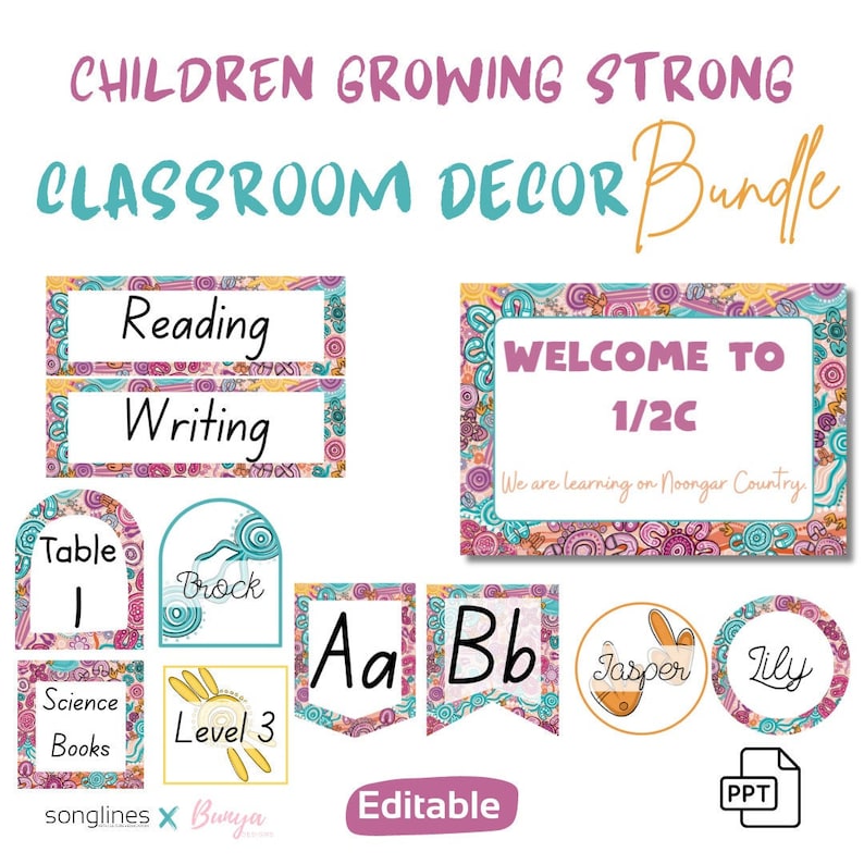 Aboriginal Art Classroom Decor Bundle | Children Growing Strong | PPT ...