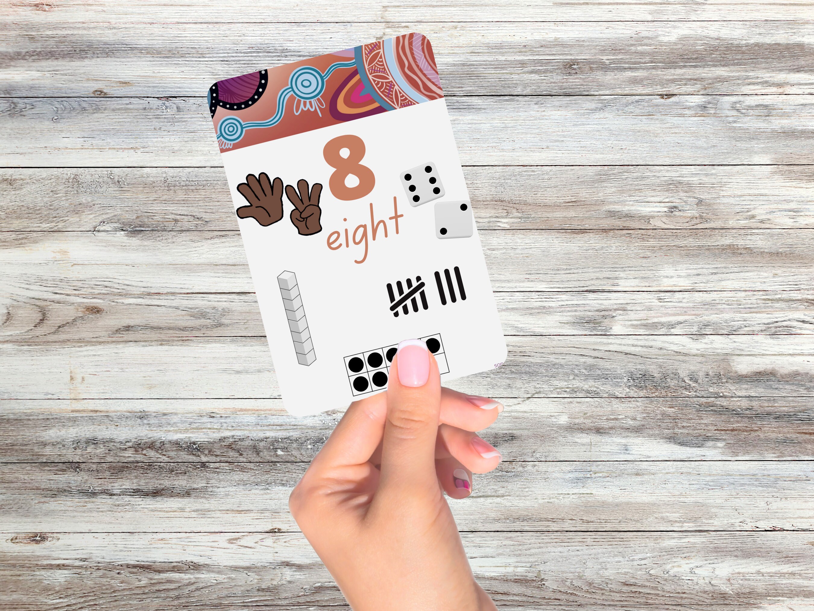 Number Flash Card | Aboriginal Art Educational Illustrative Flashcards ...