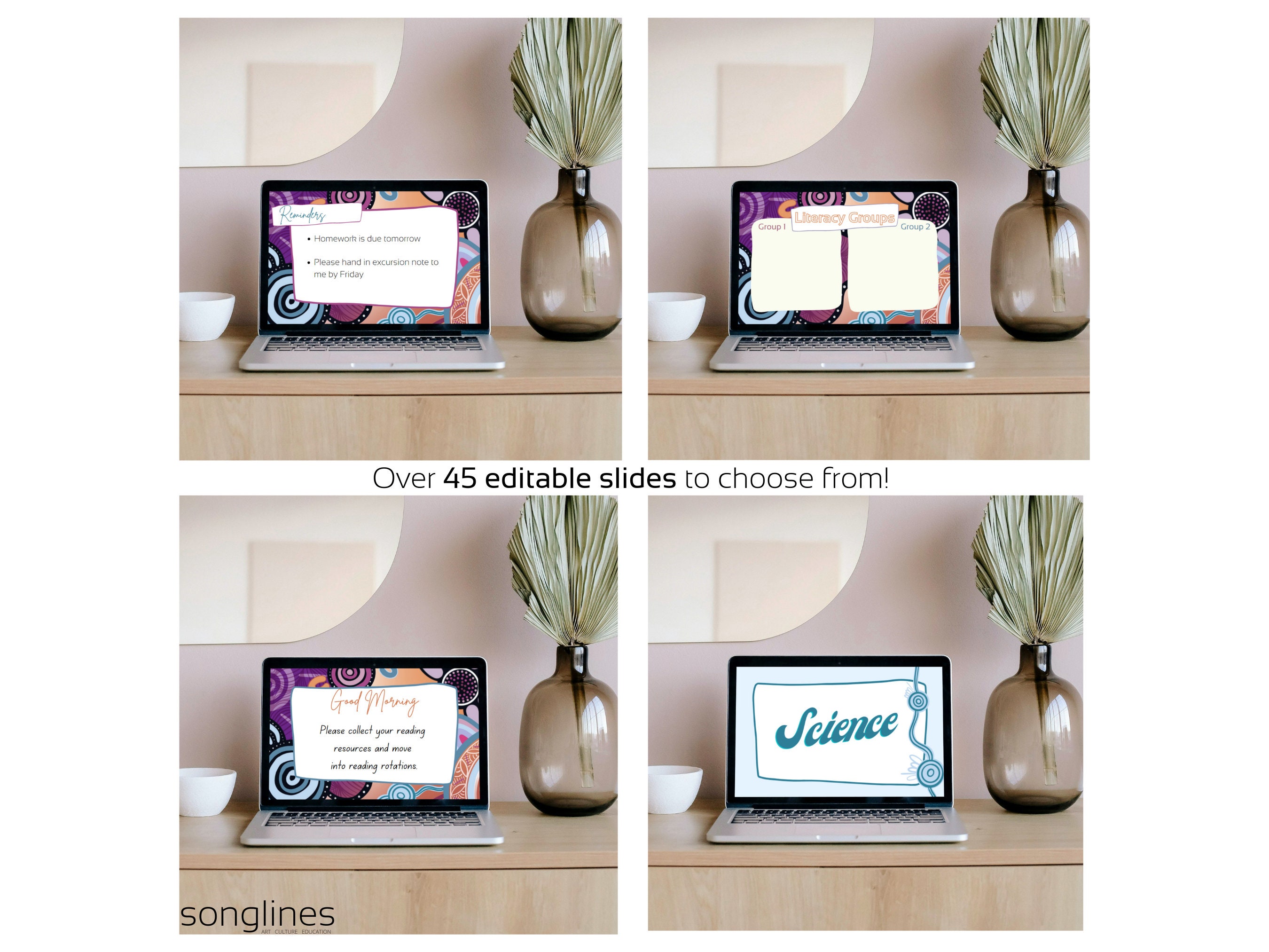 Slides Templates | Connections | Indigenous Art | Powerpoint Template ...