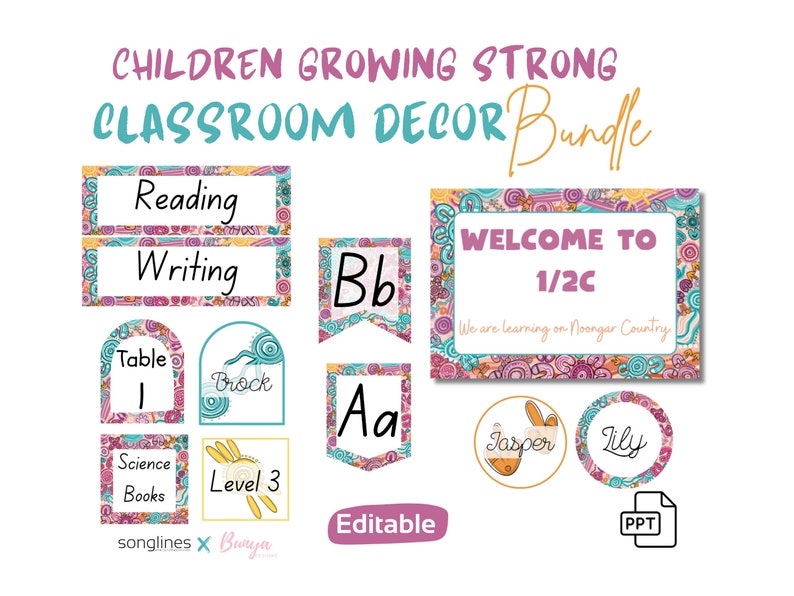 Aboriginal Art Classroom Decor Bundle | Children Growing Strong | PPT ...