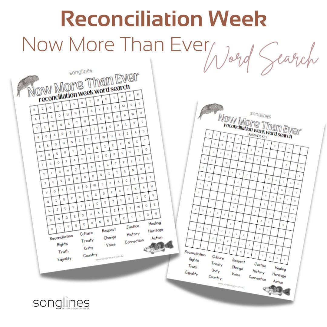 Reconciliation Week Now More Than Ever Word Search Teacher Printable ...