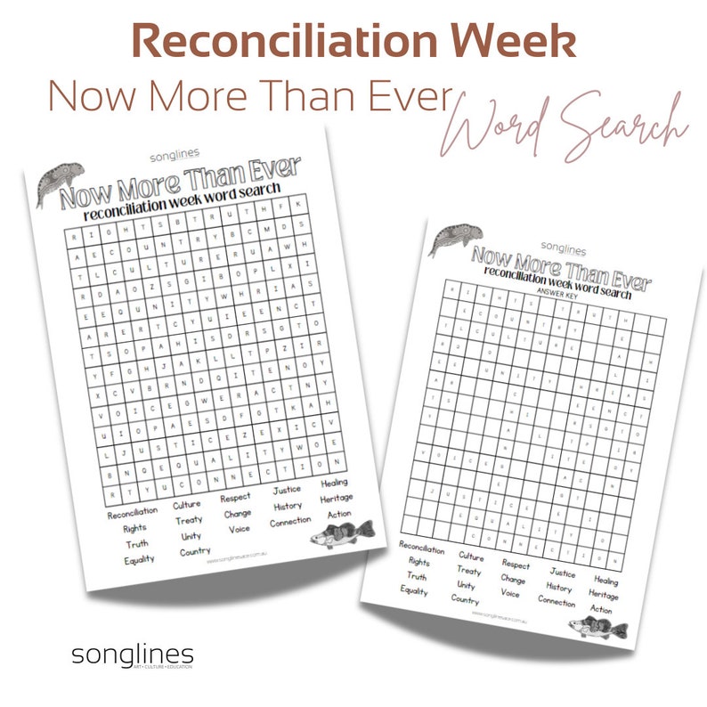 Reconciliation Week Now More Than Ever Word Search Teacher Printable ...