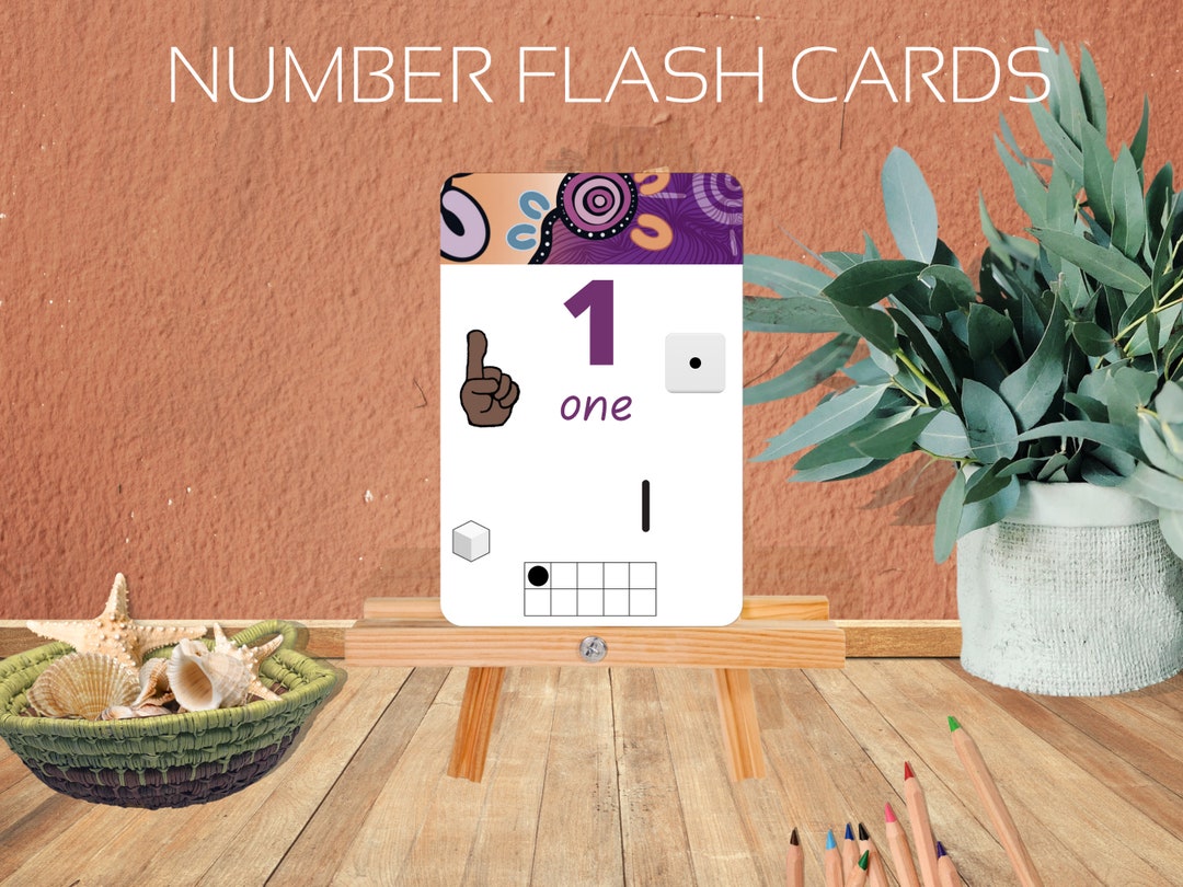 Number Flash Card | Aboriginal Art Educational Illustrative Flashcards ...