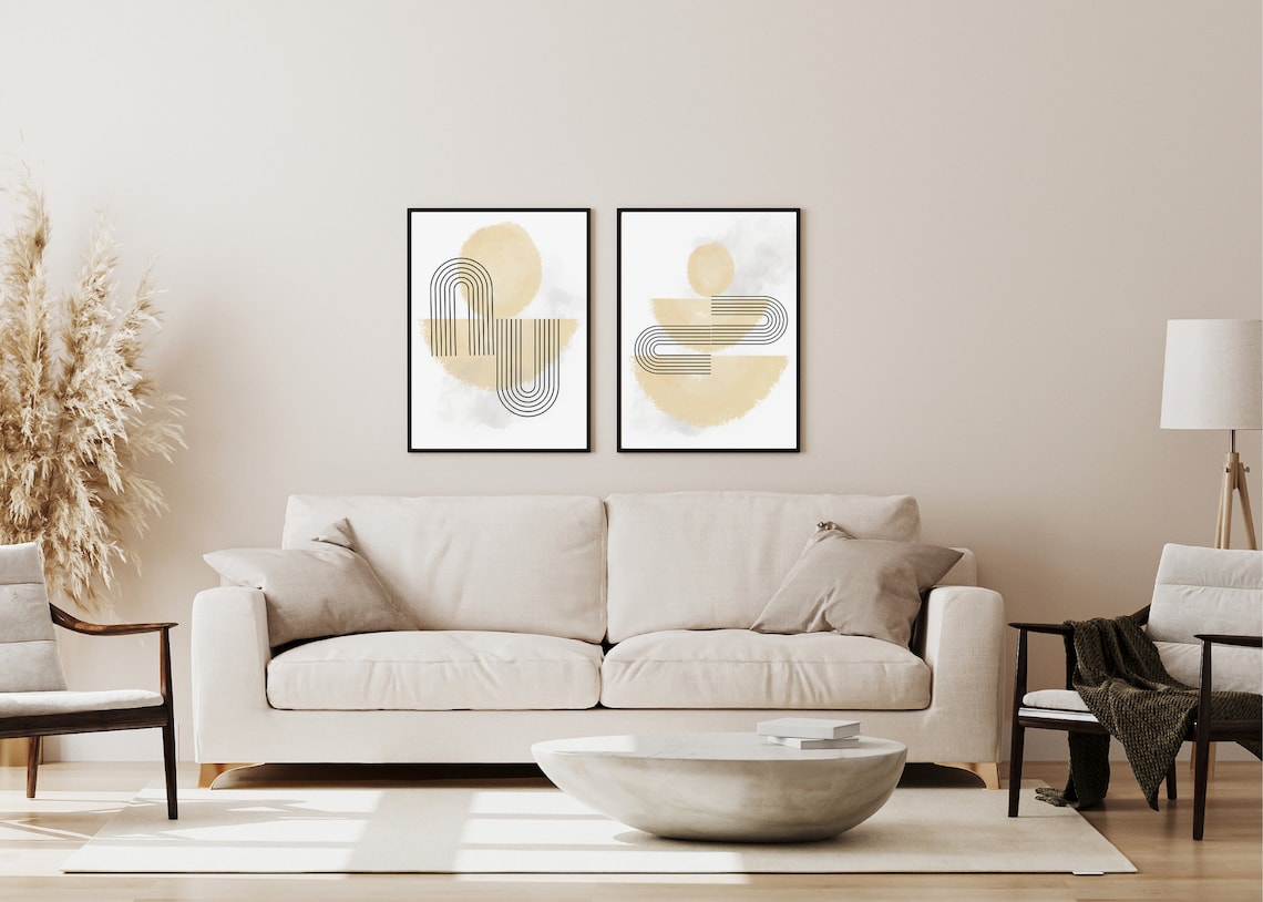 Set of 2 Minimalist Printable Wall Art - Etsy