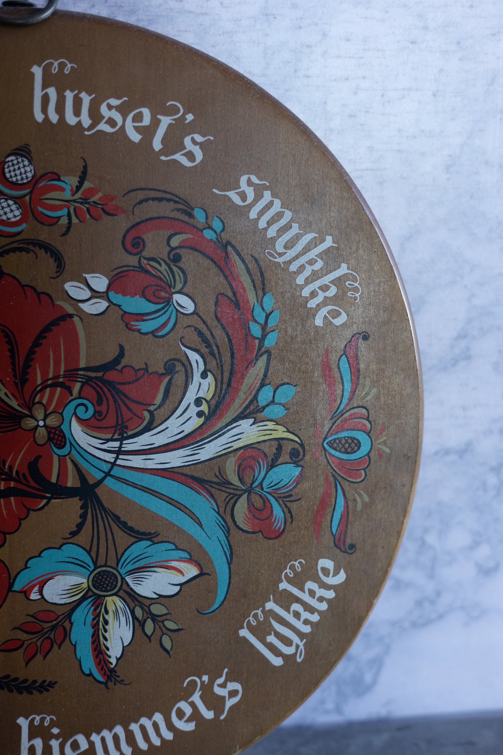 Vintage Wooden Round Norwegian Norway Scandinavian Cutting Board Wall ...