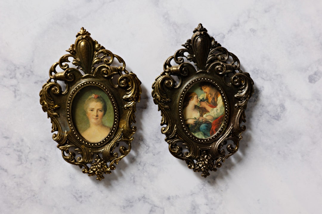 Vintage Italian Art in Brass Ornate Frames Made in Italy - Etsy