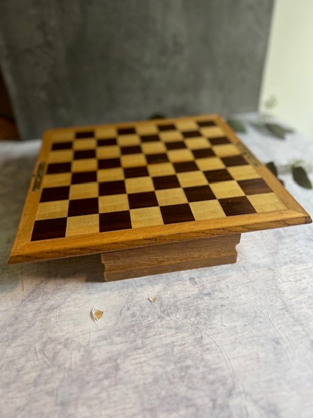Vintage Wood Chess Set With Built-in Storage - Etsy