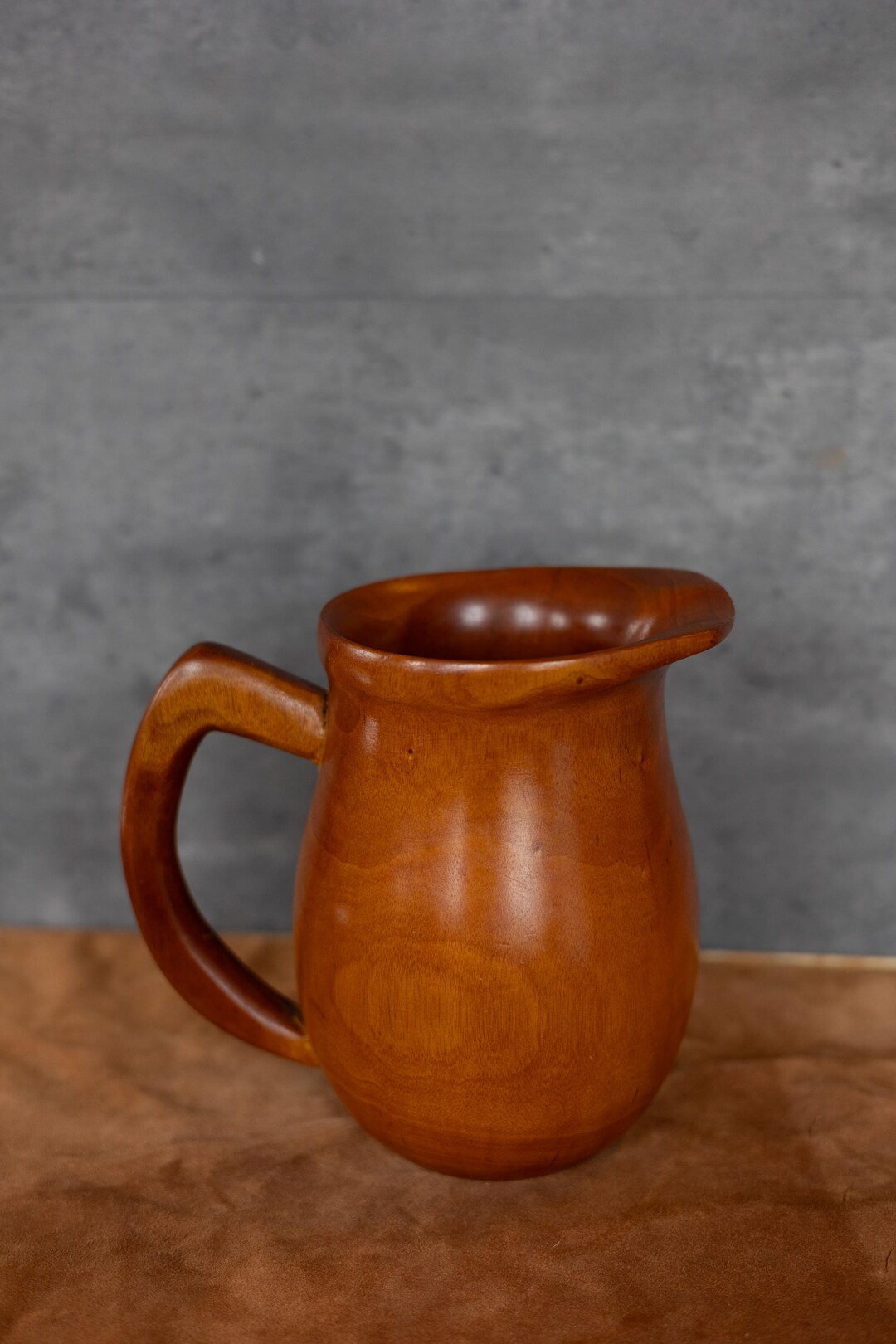 Vintage Wooden Pitcher - Etsy