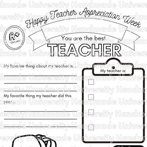 Teacher Appreciation Week A+ School Supplies Worksheet Coloring Page ...