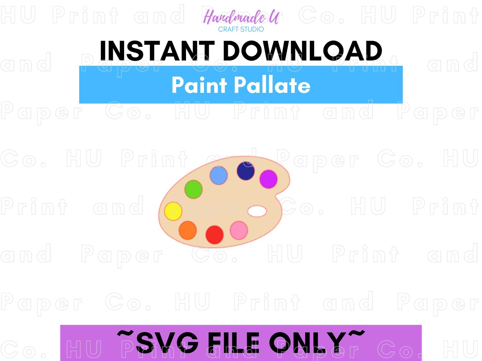Paint Palette Name Tag SVG File for Crafters, Ras, Teachers, and Party ...