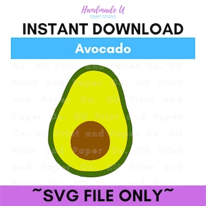 Avocado Name Tag SVG File for Crafters, Ras, Teachers, and Party Decor ...