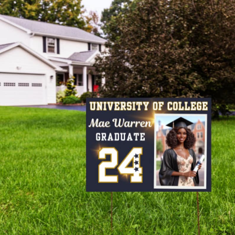 Graduation Senior Sign Canva Template | Graduate Custom Yard Lawn Sign ...