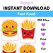 Fast Food Burger and Fries Name Tags | Instant Download | Great for RA ...