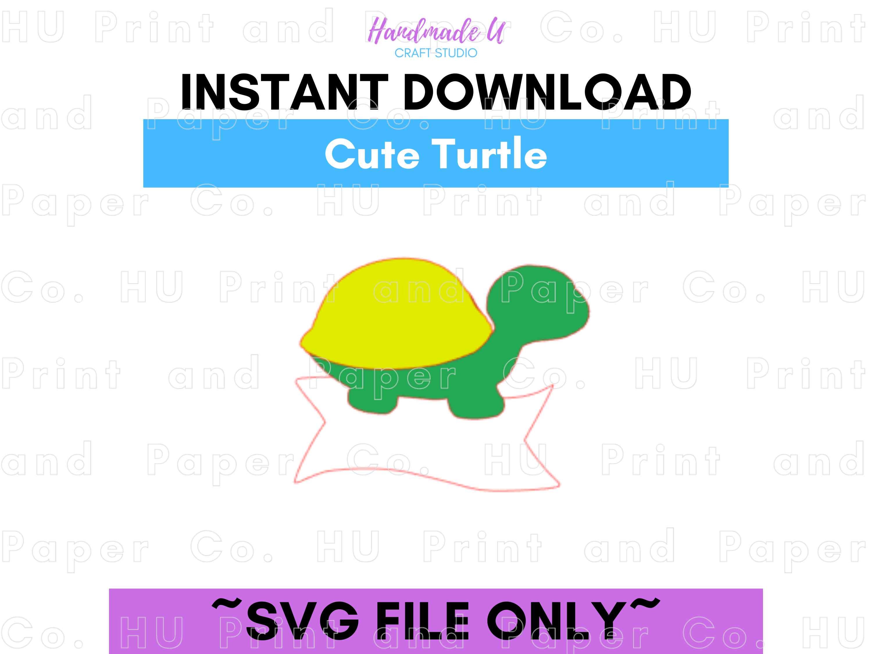 Cute Turtle With Shell Name Tag SVG File for Crafters, Ras, Teachers ...