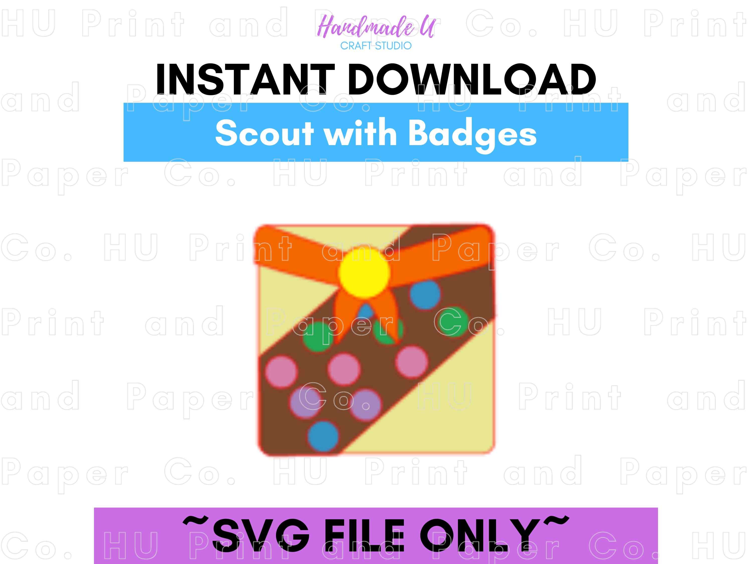Scout With Badges Name Tag SVG File for Crafters, Ras, Teachers, and ...