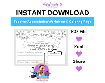 Teacher Appreciation Week A+ School Supplies Worksheet Coloring Page ...
