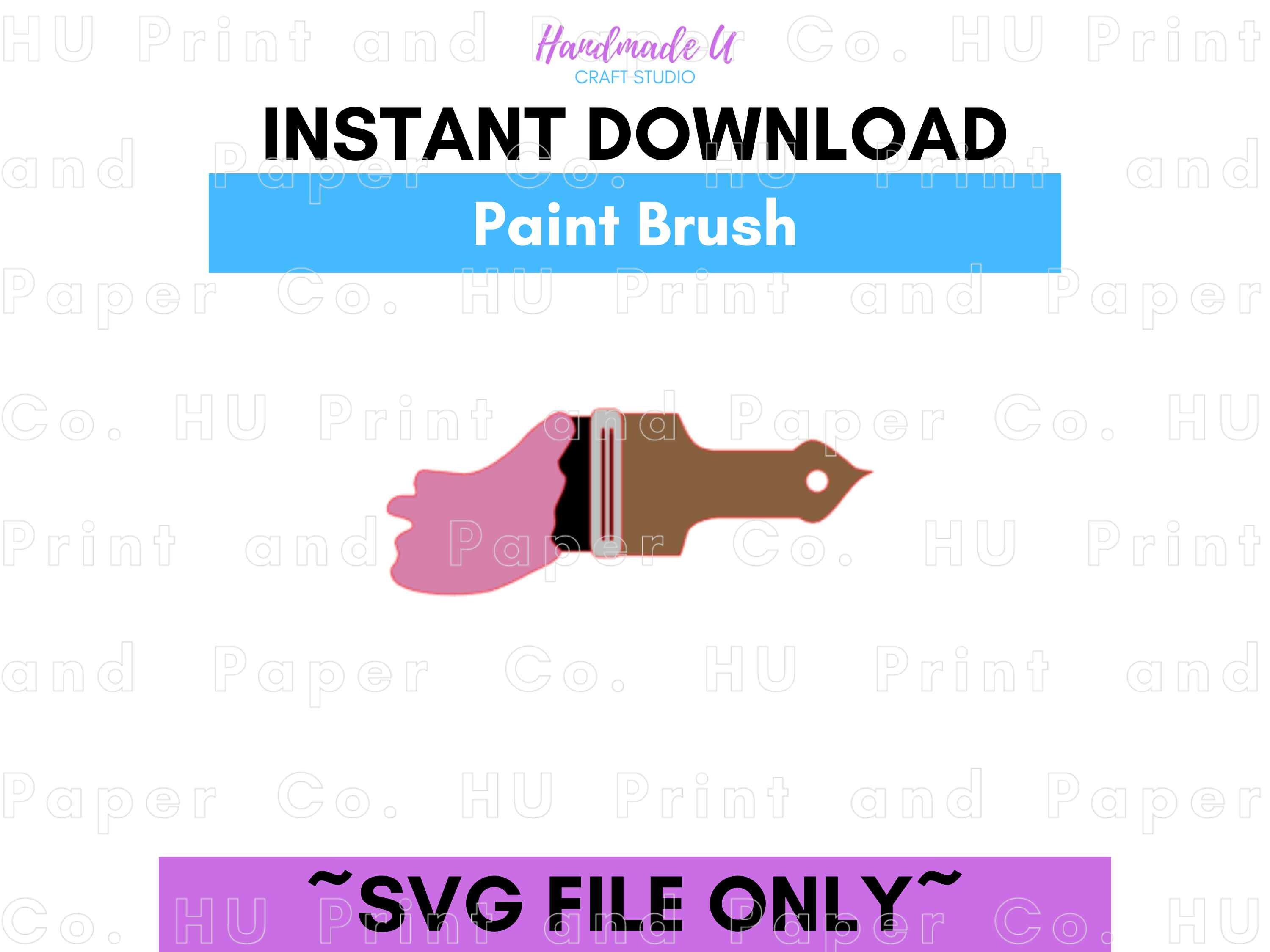 Paint Brush Name Tag SVG File for Crafters, Ras, Teachers, and Party ...
