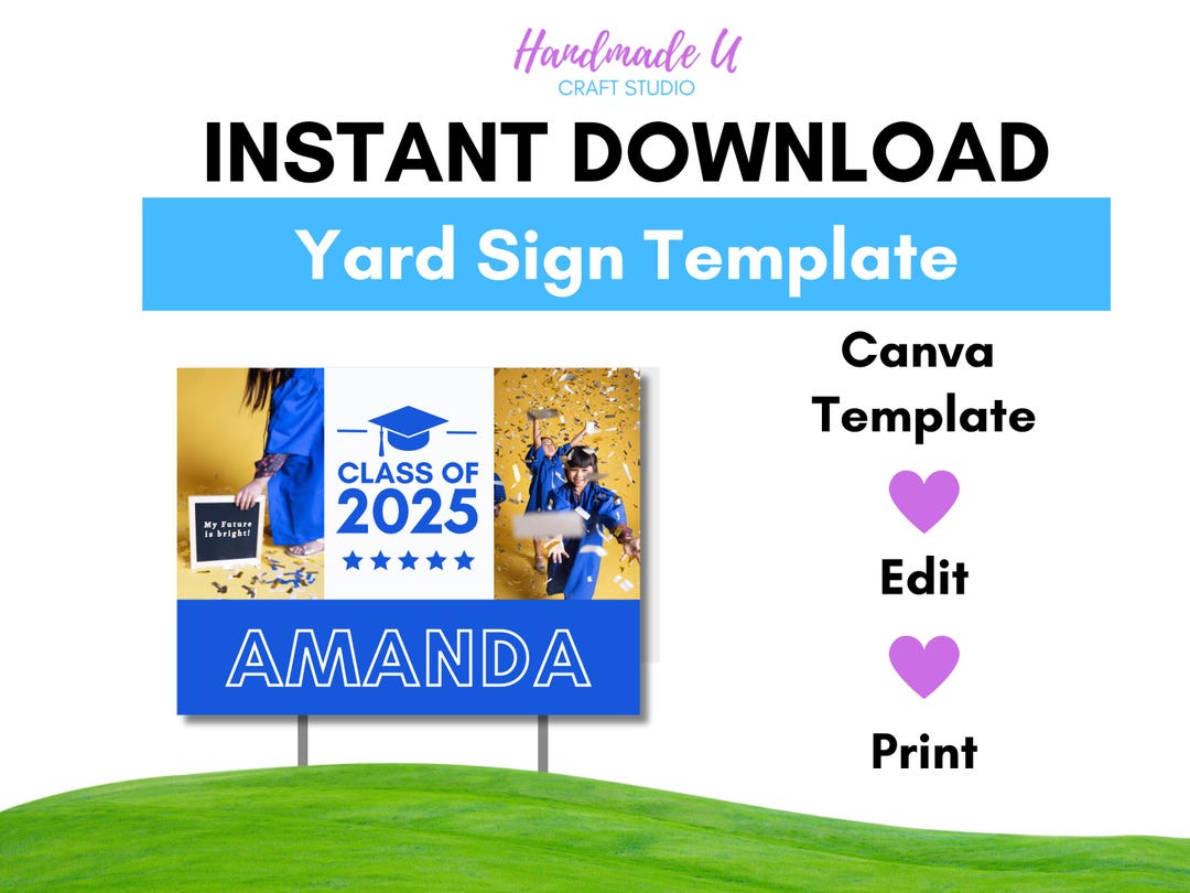 Graduation Lawn Sign Canva Template | Custom Yard Sign | Pre-k, 5th ...