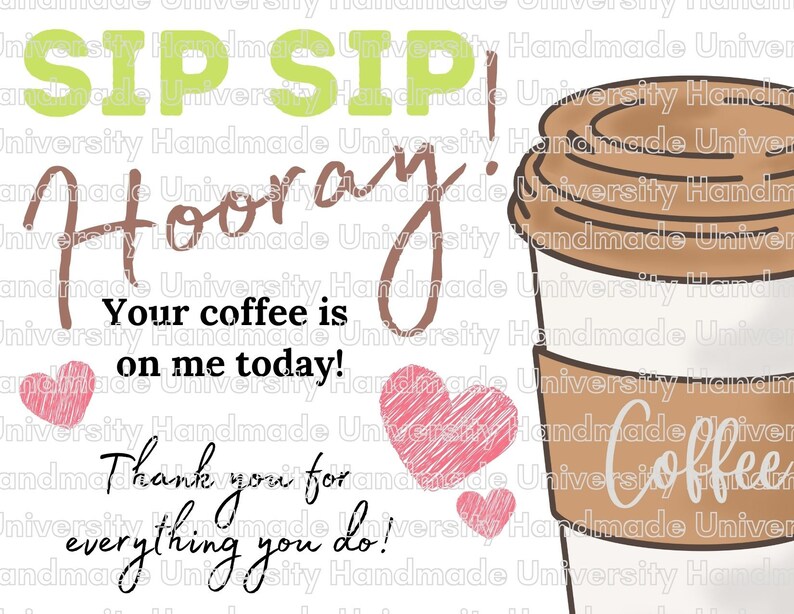Sip Sip Hooray Appreciation Postcard | Canva Template | Printable - Etsy