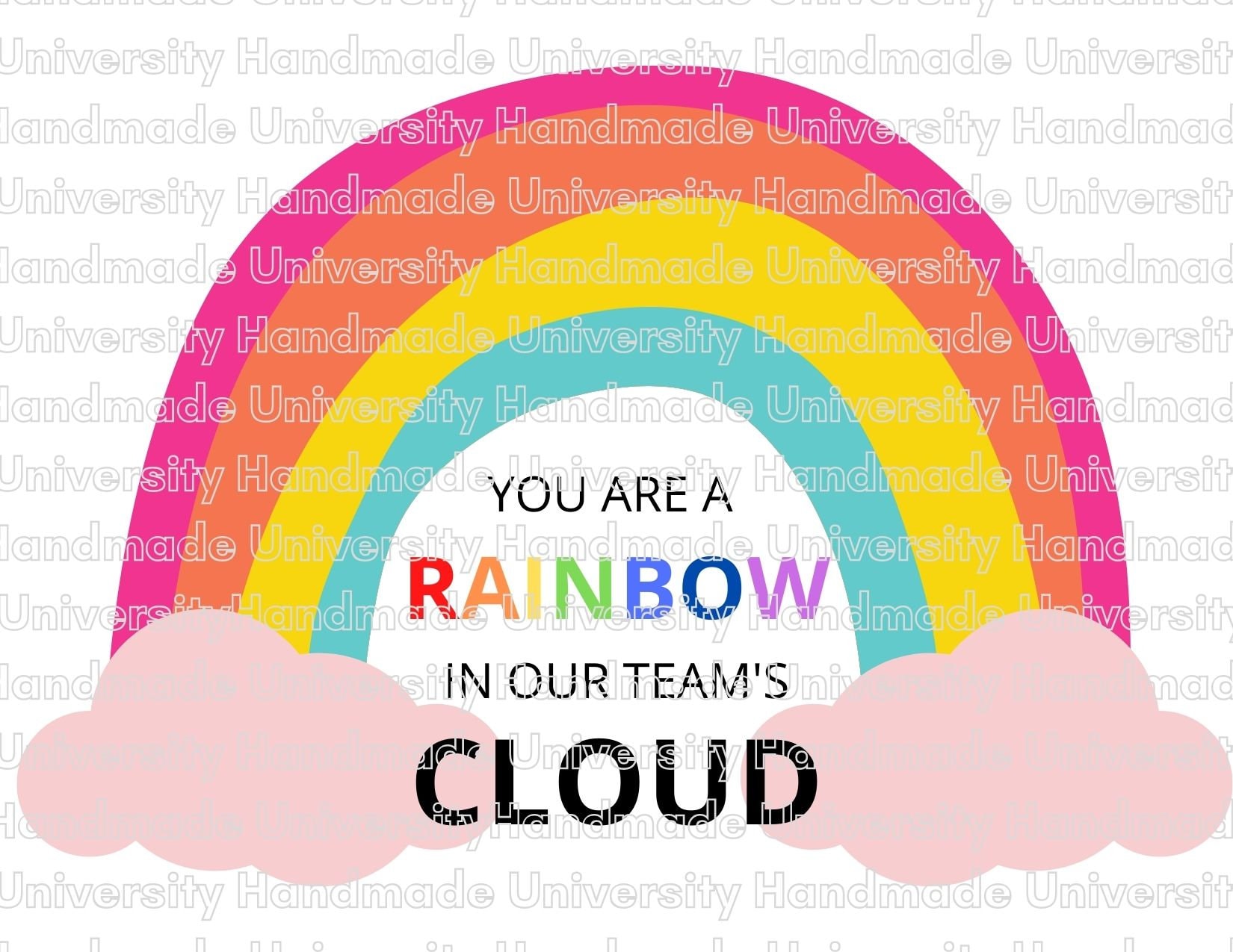 Rainbow in Our Teams Cloud Appreciation Postcard | Canva Template ...