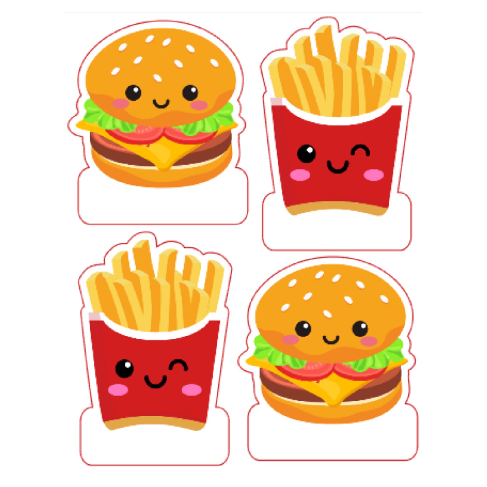 Fast Food Burger and Fries Name Tags | Instant Download | Great for RA ...