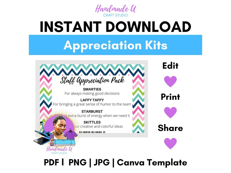 Staff Appreciation Packs | Survival Kits | Canva Template | Printable ...