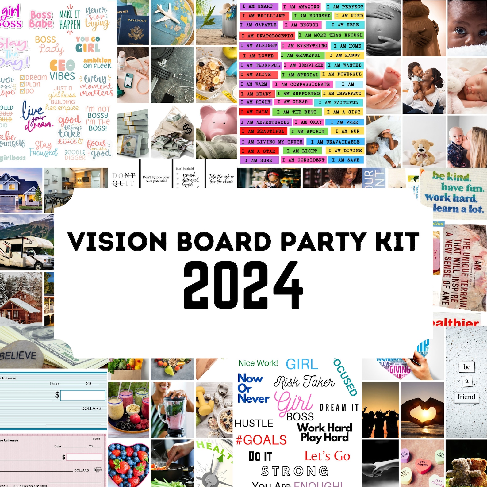 PRINTABLE Vision Board Kit for Women Vision Board Party New Year New ...