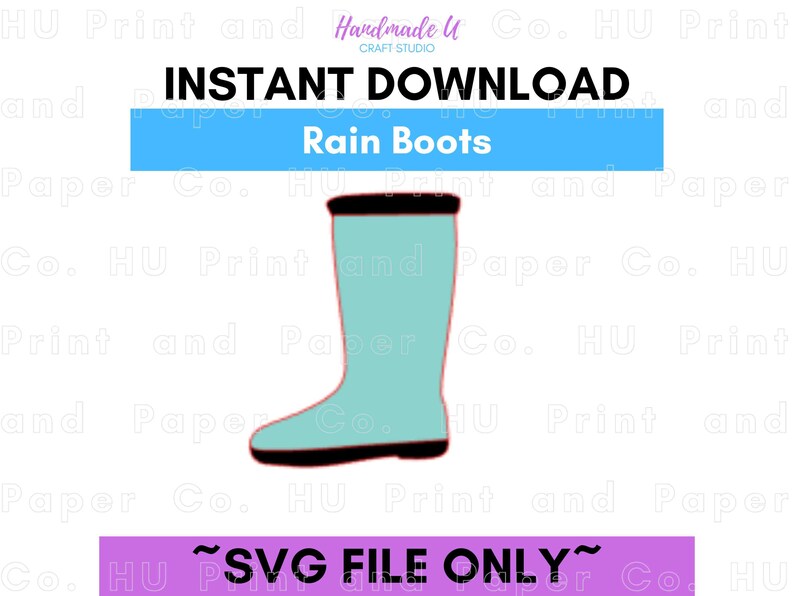 Fun Rain Boots Name Tag SVG File for Crafters, Ras, Teachers, and Party ...