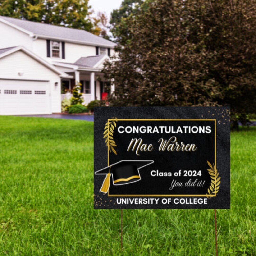 Canva Template Graduation Lawn Sign 2024 Graduate Custom Yard Lawn Sign ...