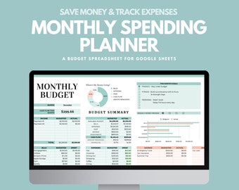 Simple Monthly Budget Spreadsheet Monthly Budget Spending Tracker ...