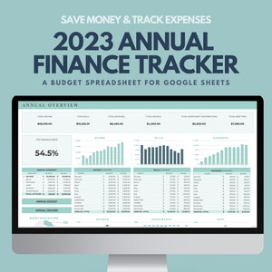 2023 Annual Budget Spreadsheet | Annual Finance Tracker | Monthly ...