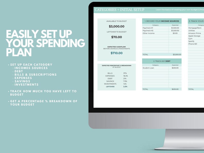 2023 Annual Budget Spreadsheet | Annual Finance Tracker | Monthly ...
