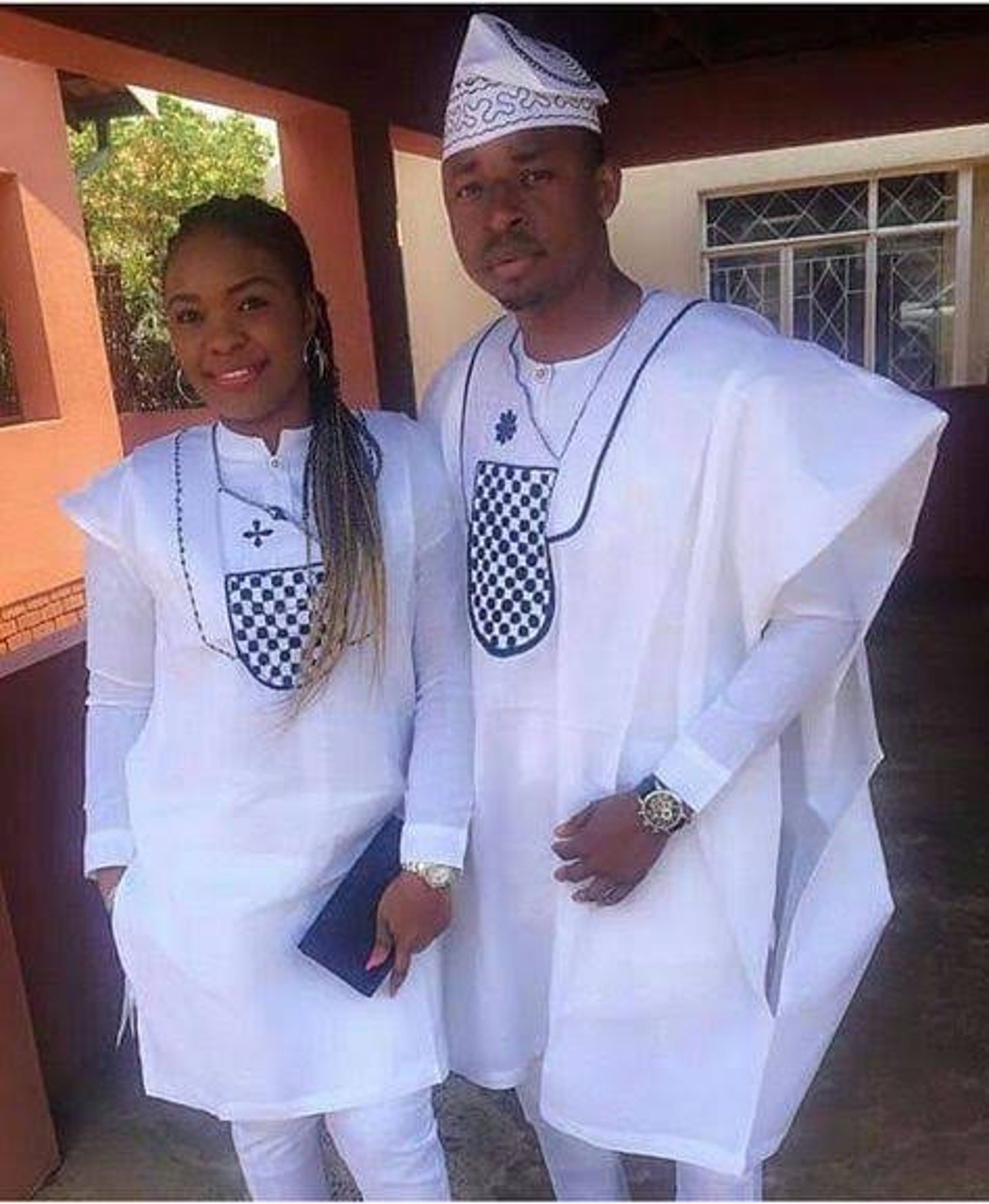White Agbada for Couples, African Wedding Suit, Traditional Wedding ...